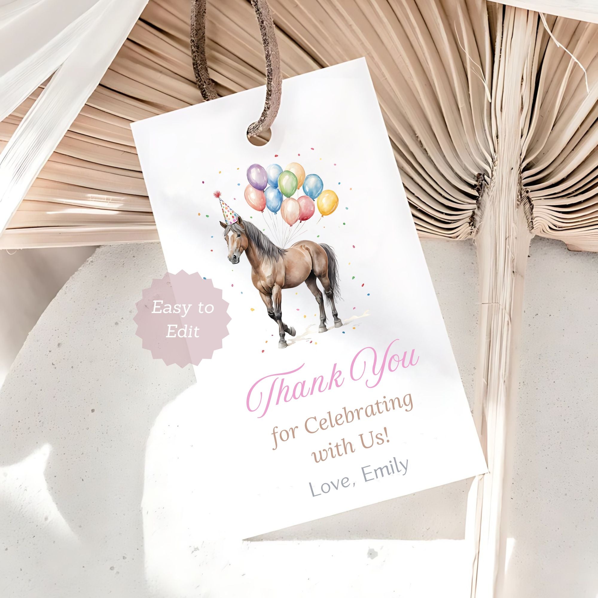 Horse Favor Tags - Cowgirl Cowboy Gift Tags - Thank You Tags – Imagine Glow