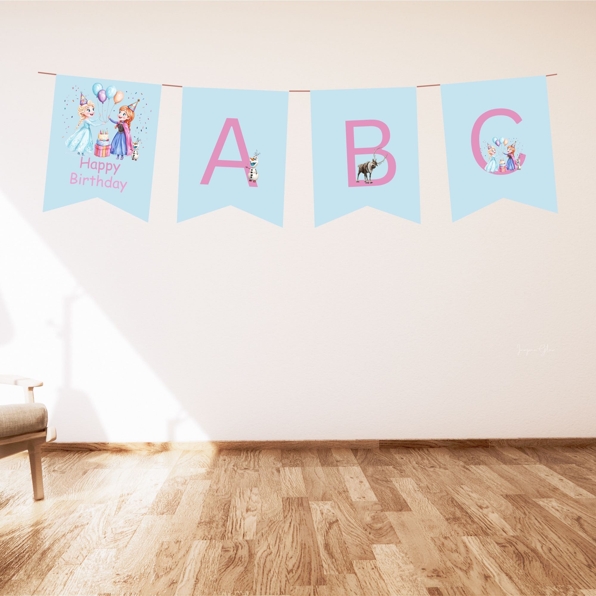 Frozen Birthday Banner - Elsa and Anna Princess Party Decor – Imagine Glow