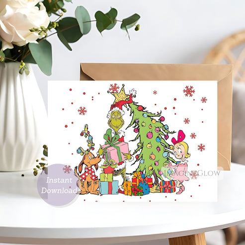 Grinch Christmas Card - Grinchmas Greeting Card Printable – Imagine Glow