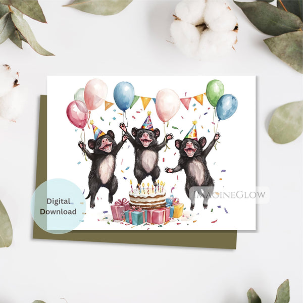 Tasmanian Devil Birthday Card – Australian Wildlife Greeting – Imagine Glow